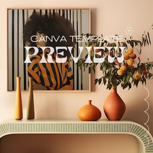 3 CANVA Tiled Console Table Mockup Bundle, Vertical Frame Mock Up ...