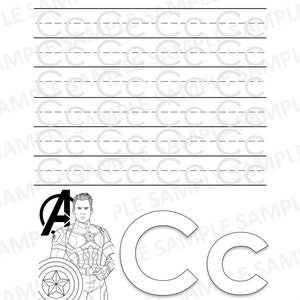 Superhero & Villain Alphabet Worksheet Printable Tracing - Etsy