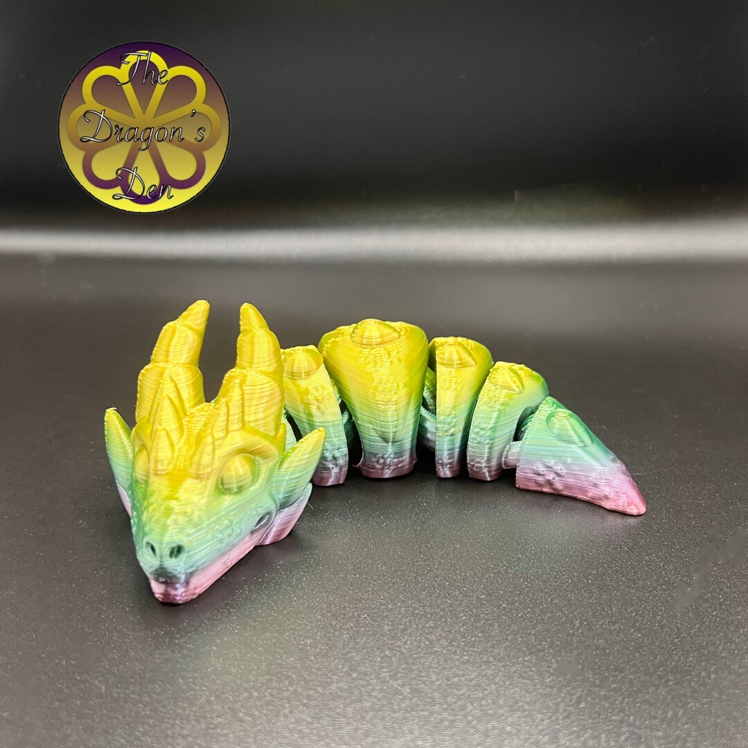 3D Printed Articulating Croissant Dragon - Etsy Australia