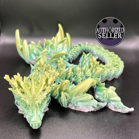 3D Printed Articulating Coral Reef Dragon Flexi Dragon - Etsy