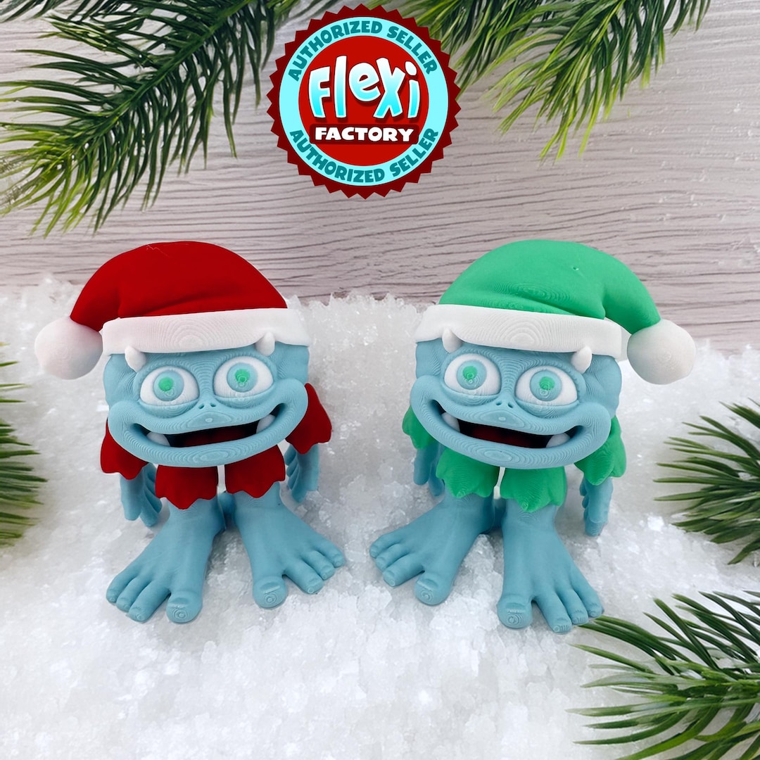 3D Printed Articulating Baby Yeti – 3in Tall – Flexi Toy – Winter Gift ...