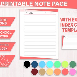 Printable Notes Page Instant Download Print at Home PDF Take Notes With ...