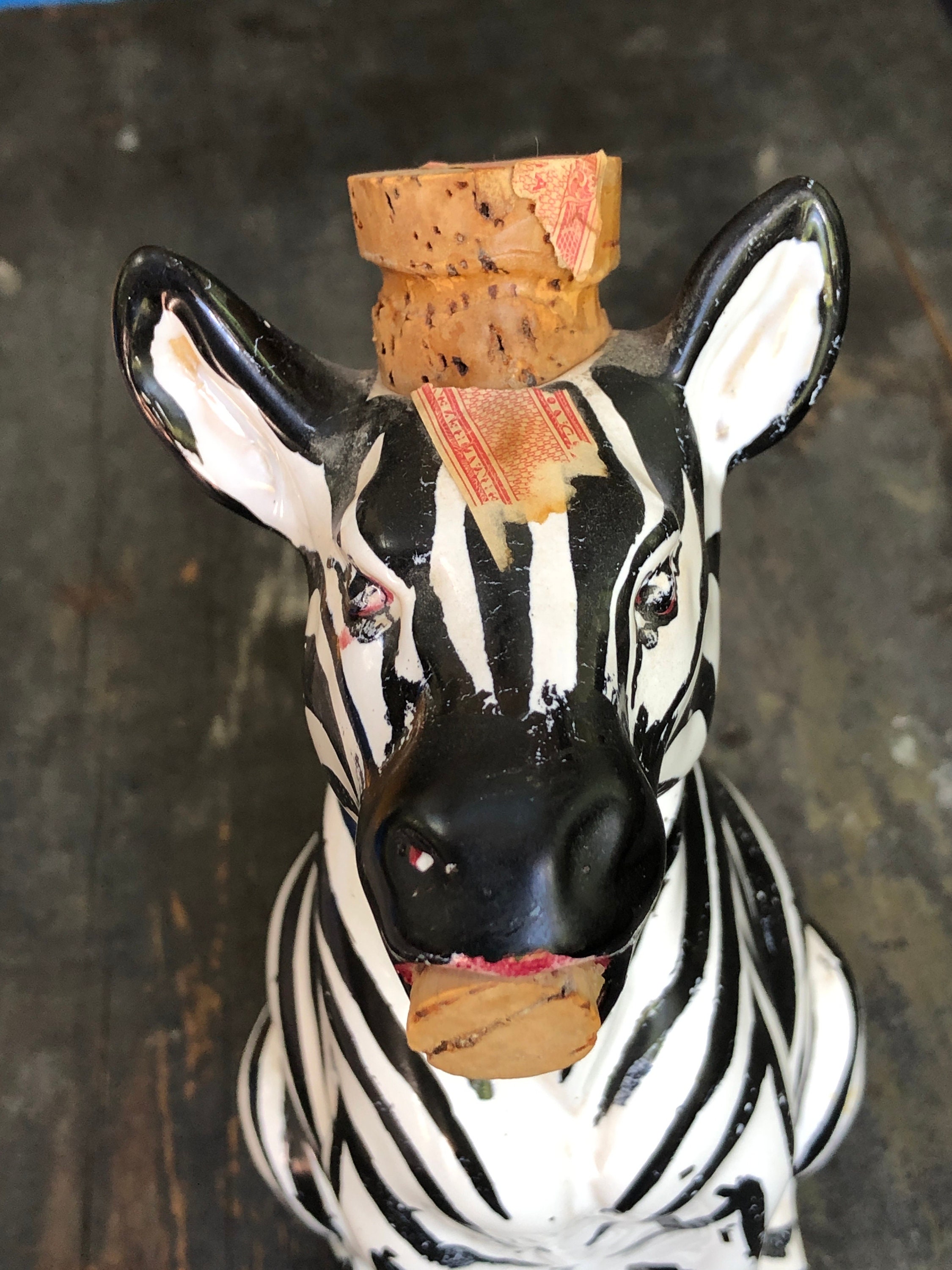 Vintage R.E.M.O Italy Ceramic Hand Painted Zebra Decanter Pitcher 1975 ...