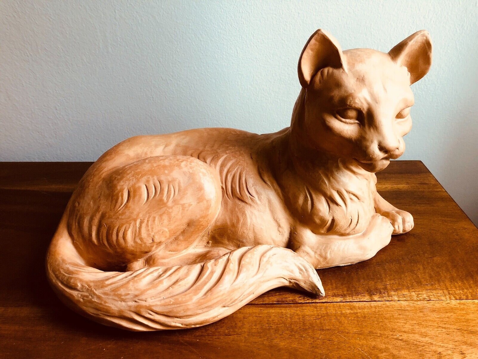Life Size Terracotta Cat Pottery Art Sculpture Signed AB Italy ...