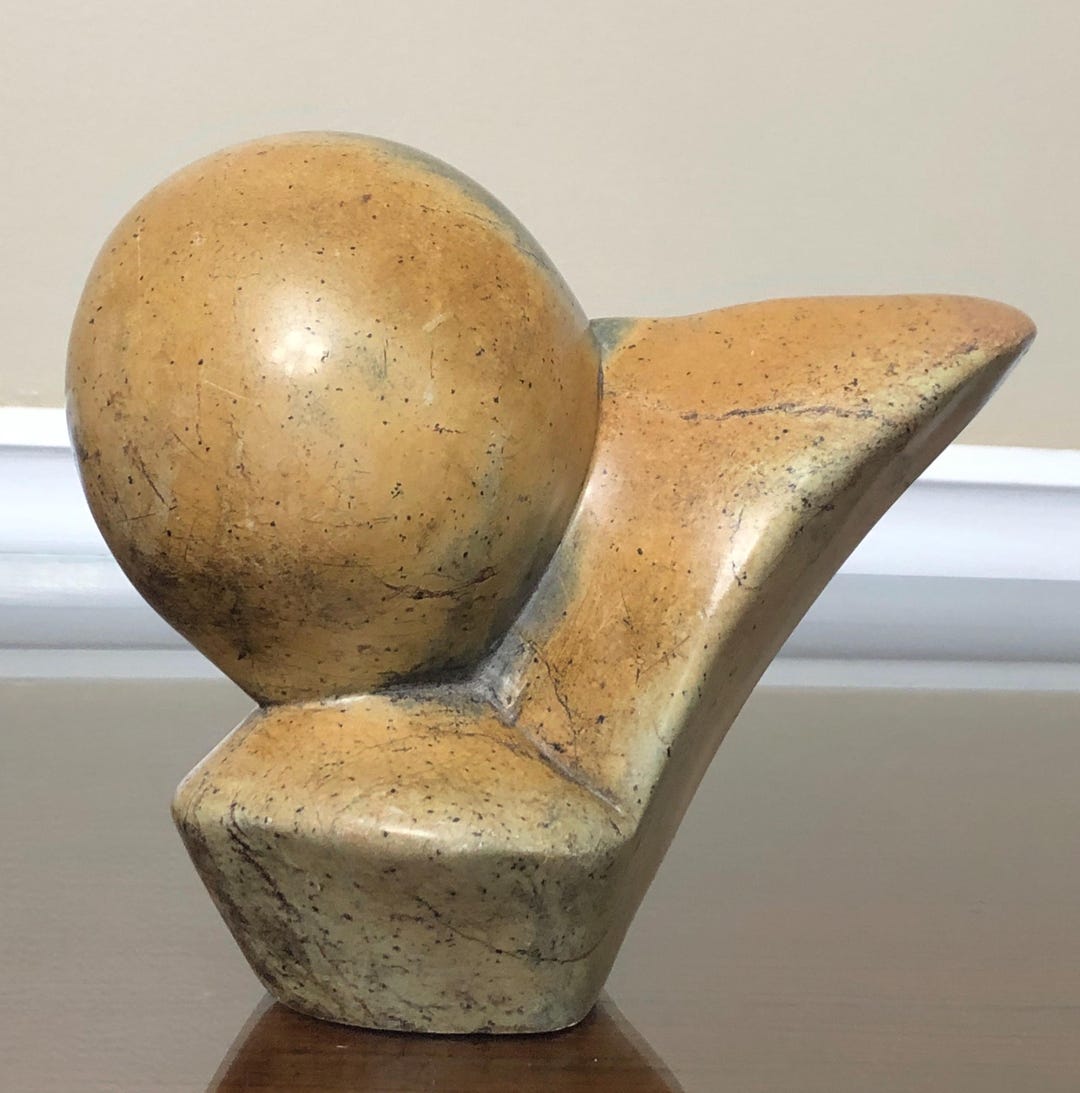 Davidson Mpofu Carved Shone Stone Abstract Sculpture Zimbabwe Signed D ...