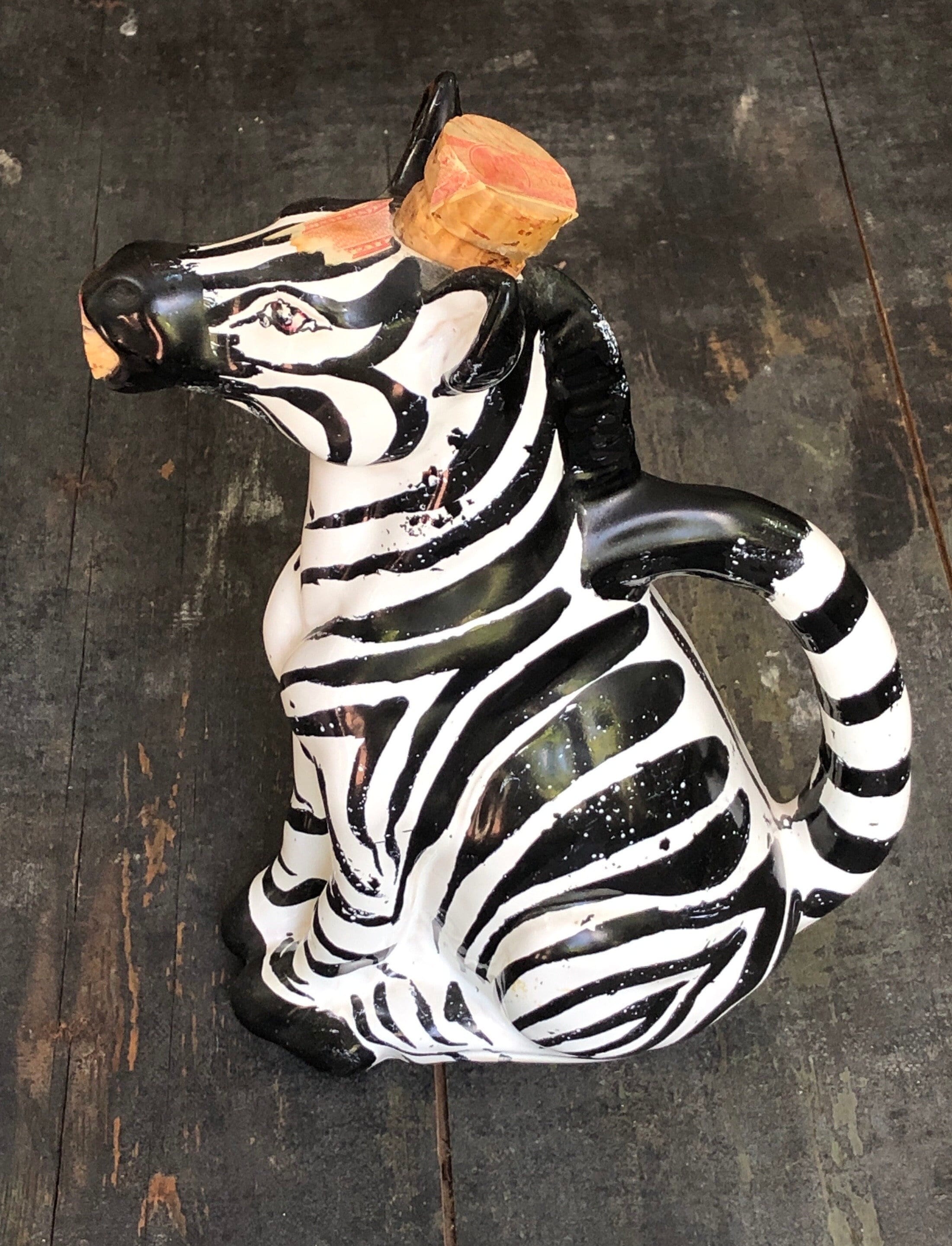 Vintage R.E.M.O Italy Ceramic Hand Painted Zebra Decanter Pitcher 1975 ...