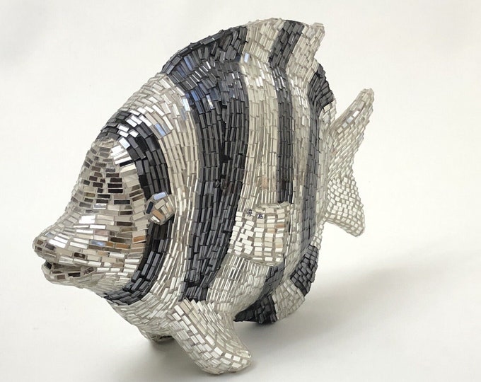 RARE Large Handmade in Brazil by Artist JOBI Mosaic Glass Tile Fish ...