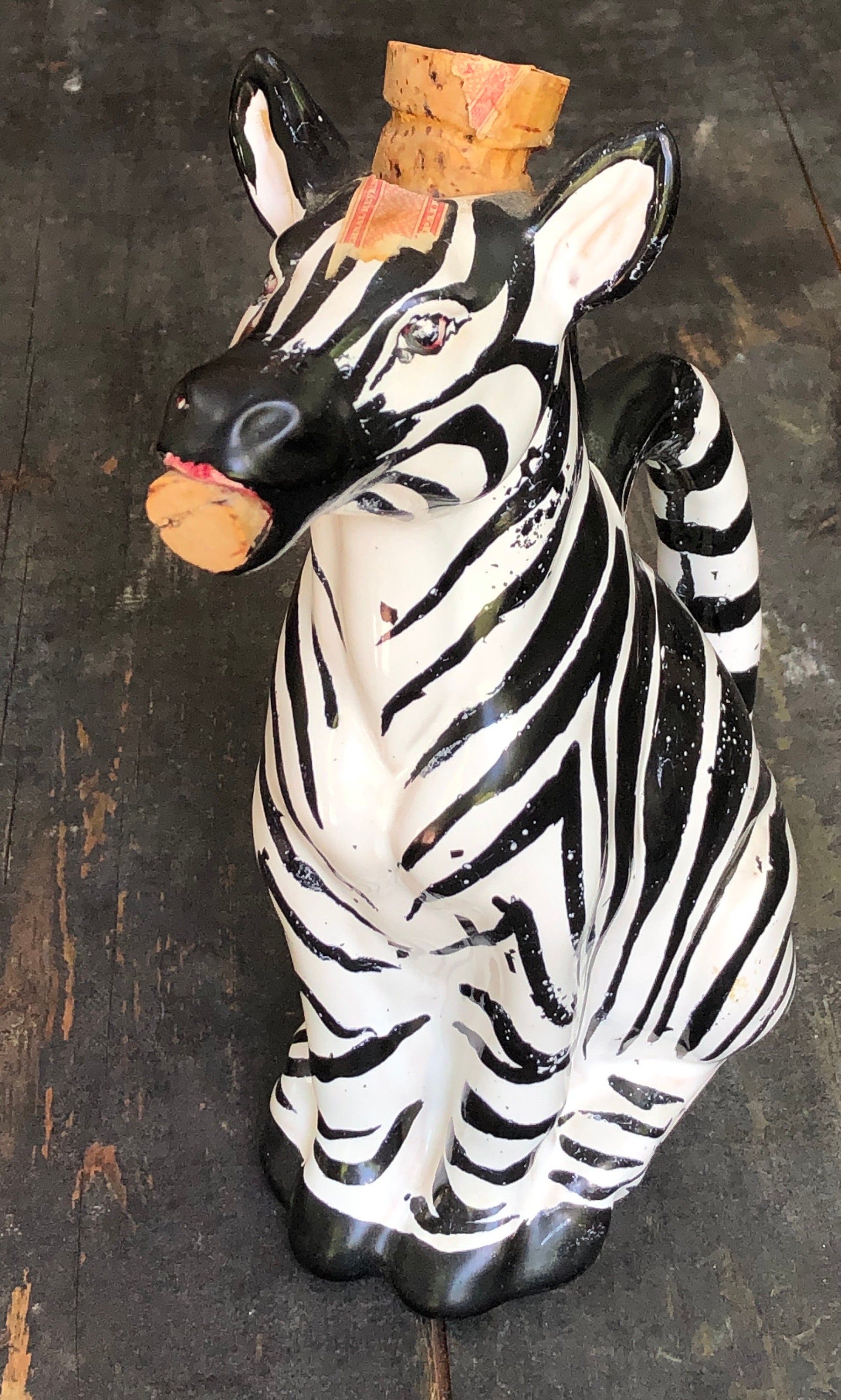 Vintage R.E.M.O Italy Ceramic Hand Painted Zebra Decanter Pitcher 1975 ...