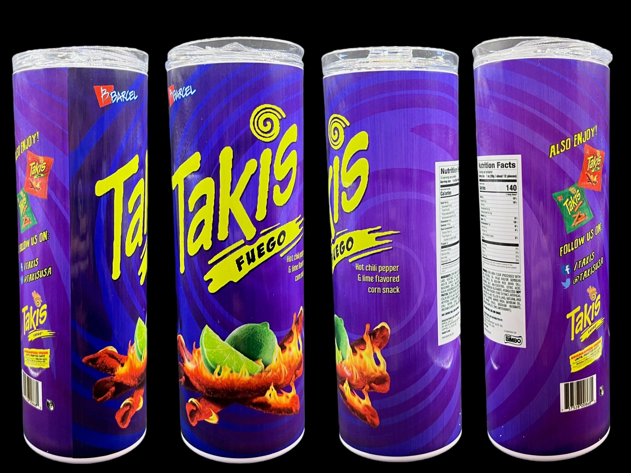 Takis Chips Tumbler With 3D Lid, 20oz Stainless Steel Skinny Tumbler ...