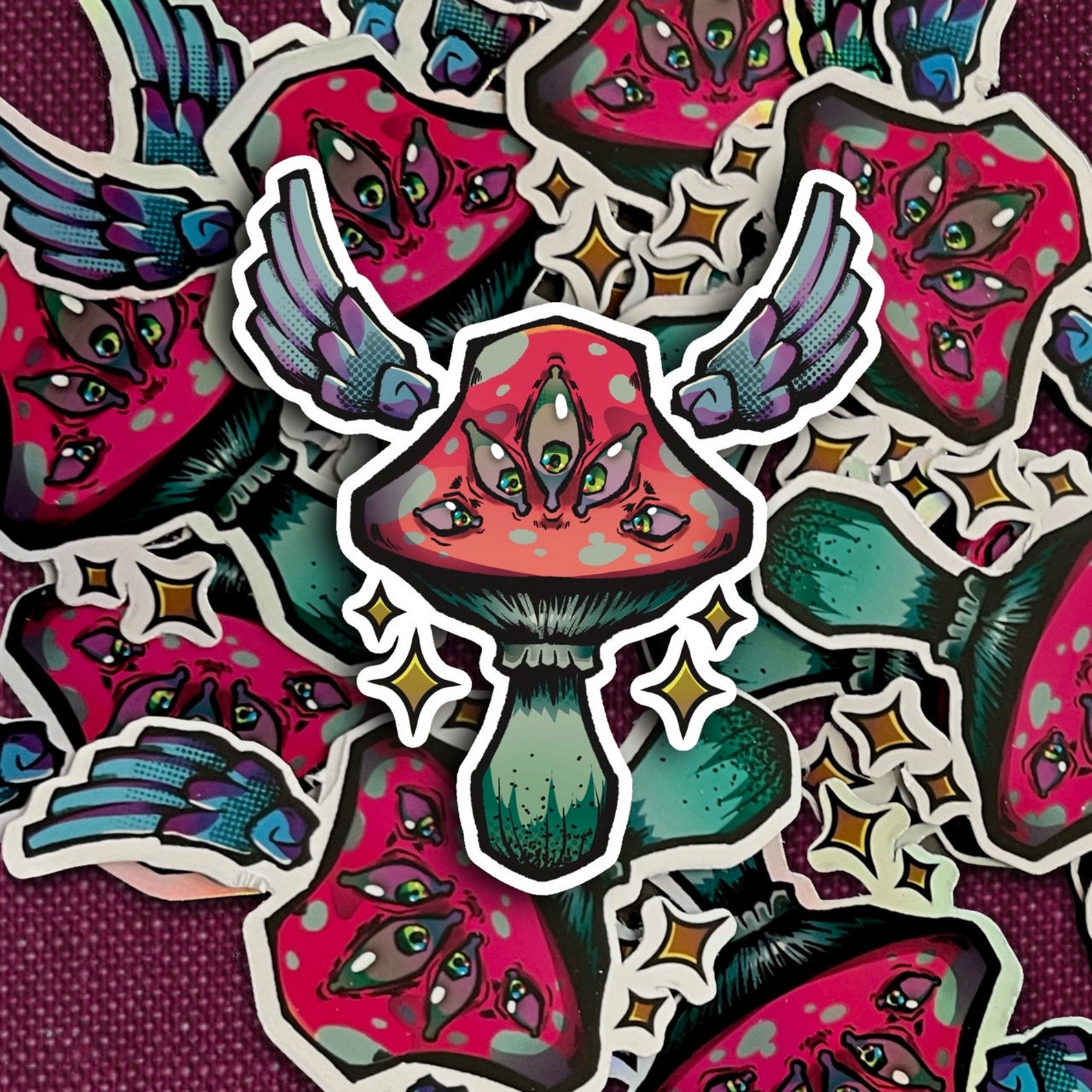 Mushroom Angel Weirdcore Vinyl Stickerweird Core Biblically - Etsy