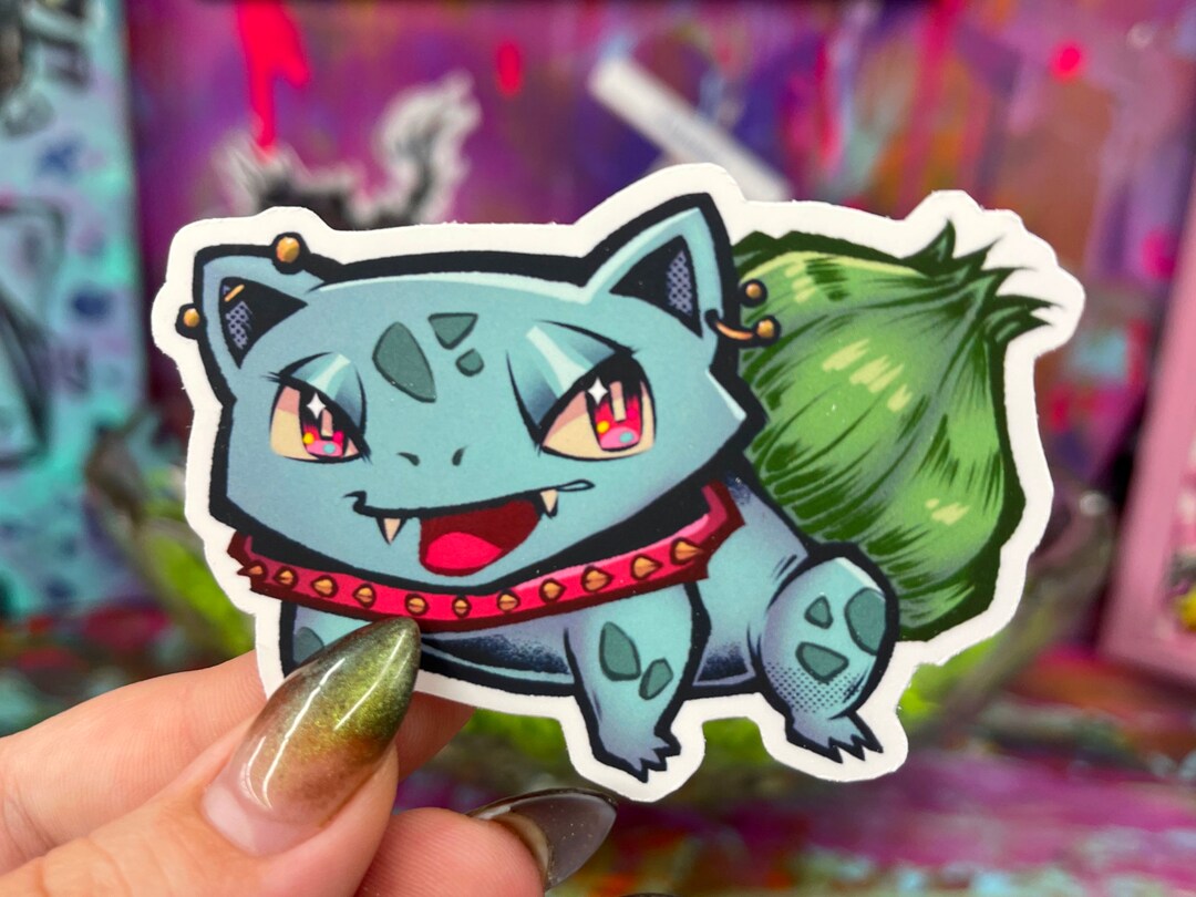 Punkémon Punk Bulbasaur Sticker Pokemon Inspired Stickersbulbasaur ...