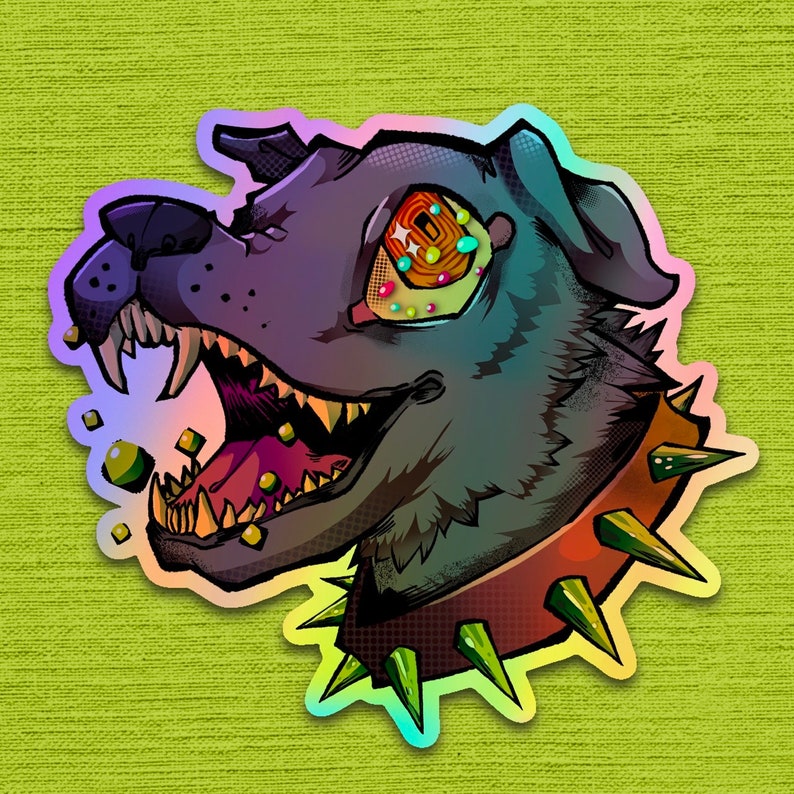 Black Smile Dog Weirdcore Vinyl Decalblack Dog Pet - Etsy