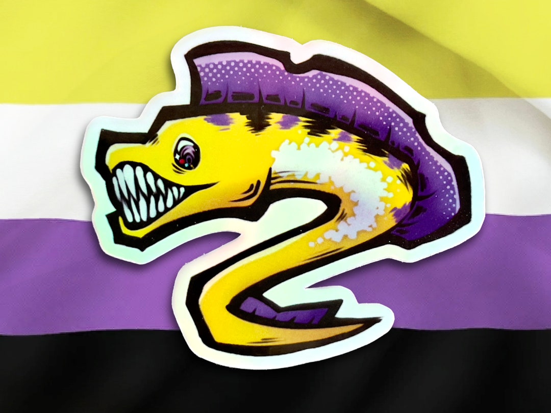 Ocean Life Pride Nonbinary Eel Sticker Weather-proof 3 in Pride Sticker ...