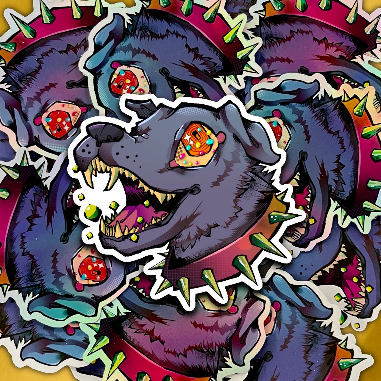 Black Smile Dog Weirdcore Vinyl Decalblack Dog Pet - Etsy