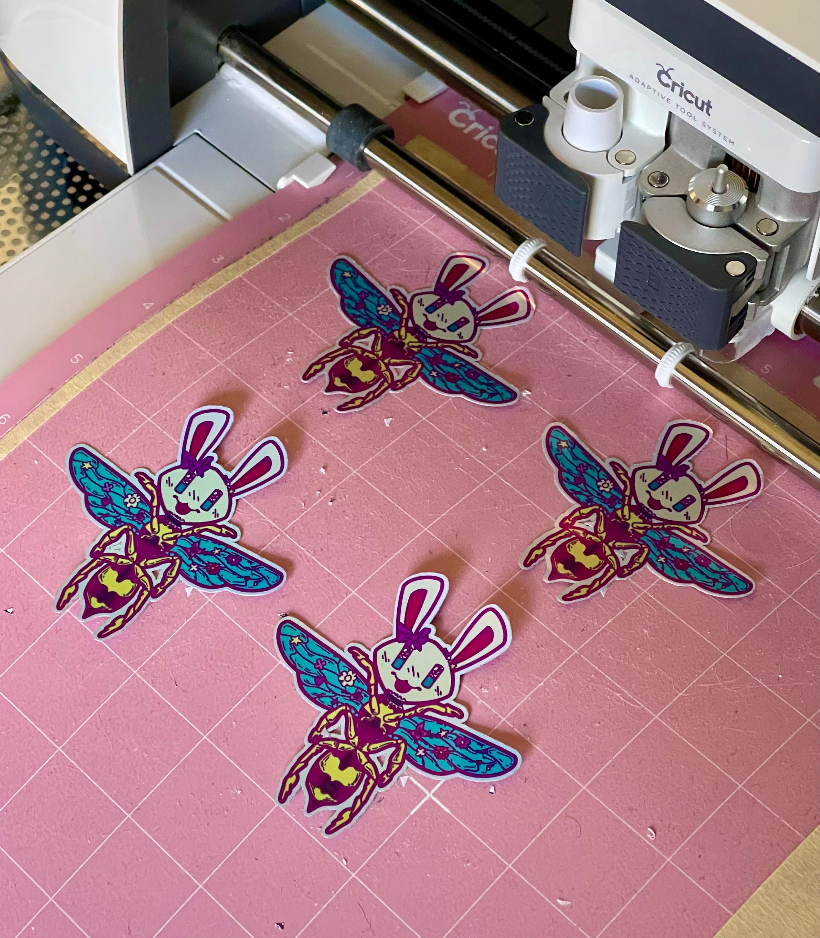 Weirdcore Bunny Wasp Vinyl Decalcreepy Cute Rabbit Bug - Etsy