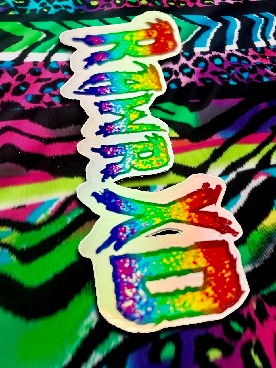 Rawr XD Scenecore Rainbow Vinyl Sticker Edgy Metal Font - Etsy