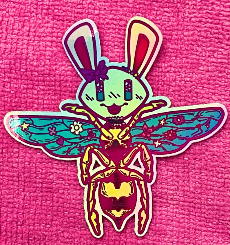 Weirdcore Bunny Wasp Vinyl Decalcreepy Cute Rabbit Bug - Etsy Canada
