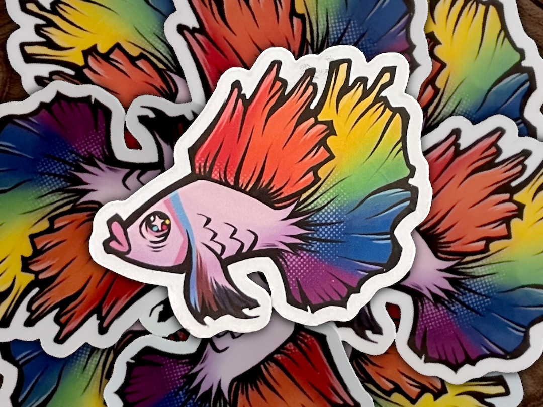 LGBTQ Pride Betta Fish Stickersubtle Pridedecalweirdcore - Etsy