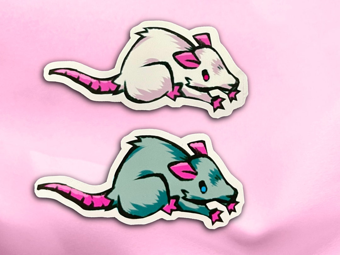 Gray & White Rat Sticker|pet Rat Decals|rat Lovers Gift|weirdcore Rat ...