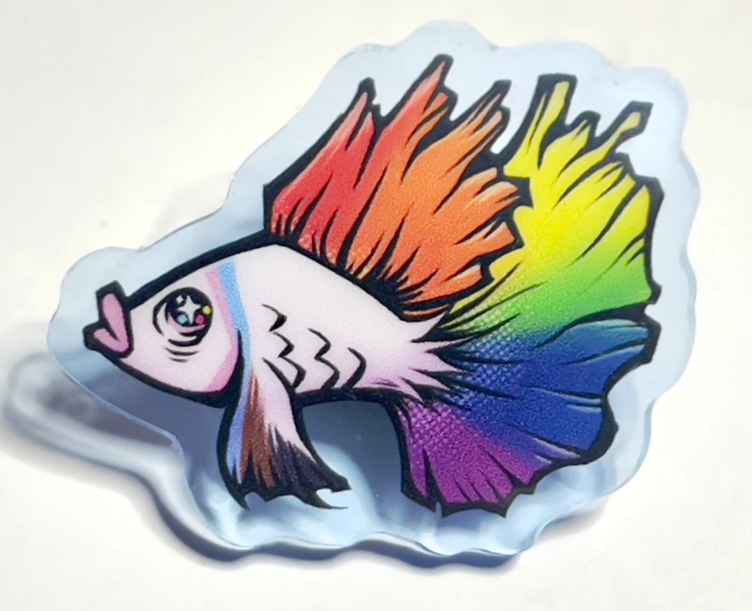 LGBTQ Pride Betta Fish Pin|gay Pins|subtle Trans Pin|pride Pin ...