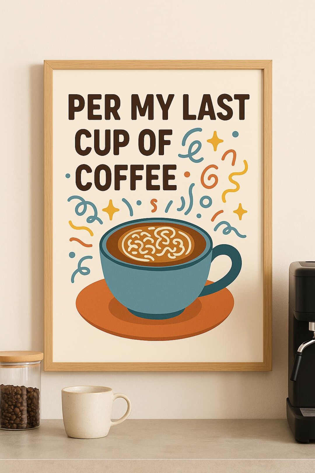 ADHD Coffee Quote Print: Funny Latte Art Digital Download - Etsy