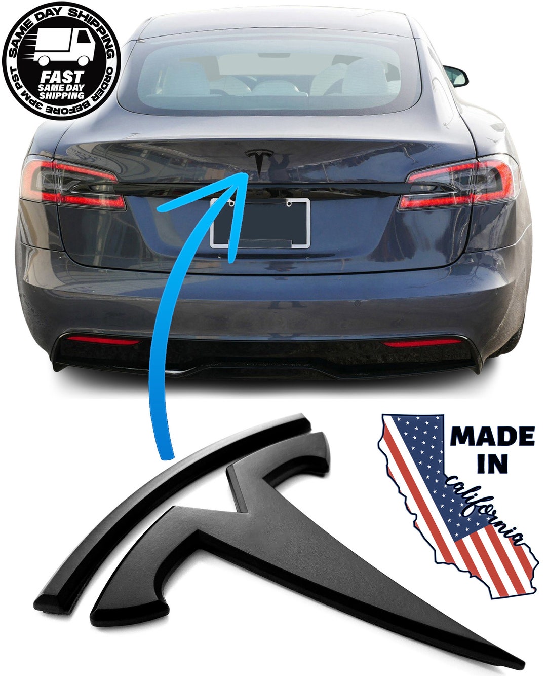 Matte Black Tesla Model S Rear Emblem (2012-2020) - Etsy