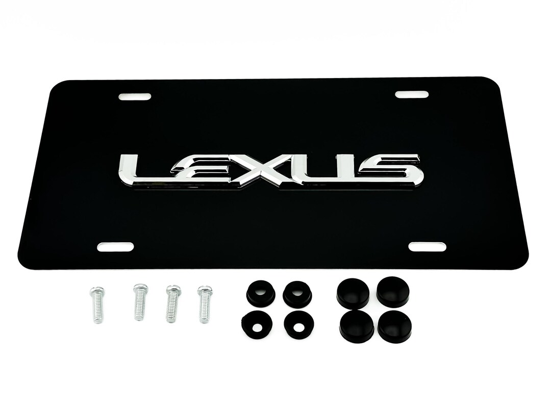 Black FRONT VANITY Logo License Plate With Emblem Badge for LEXUS ...