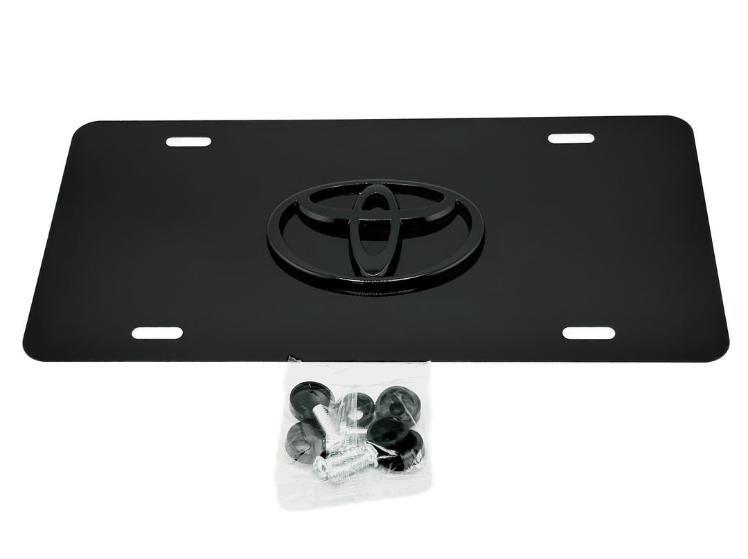 Black FRONT VANITY LOGO License Plate With Emblem Badge for Toyota ...