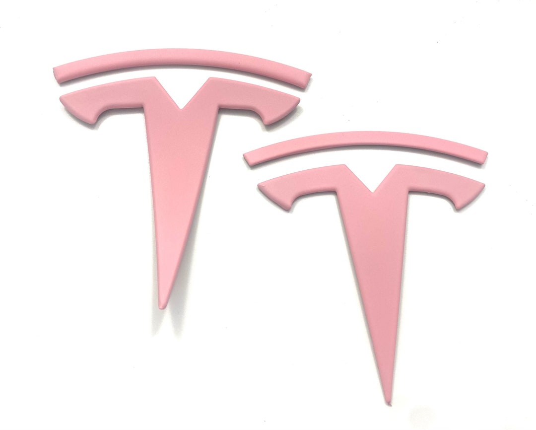 MATTE PINK (2pc Set) OEM Spec Model 3 Front/rear "t" Badge Replacements ...