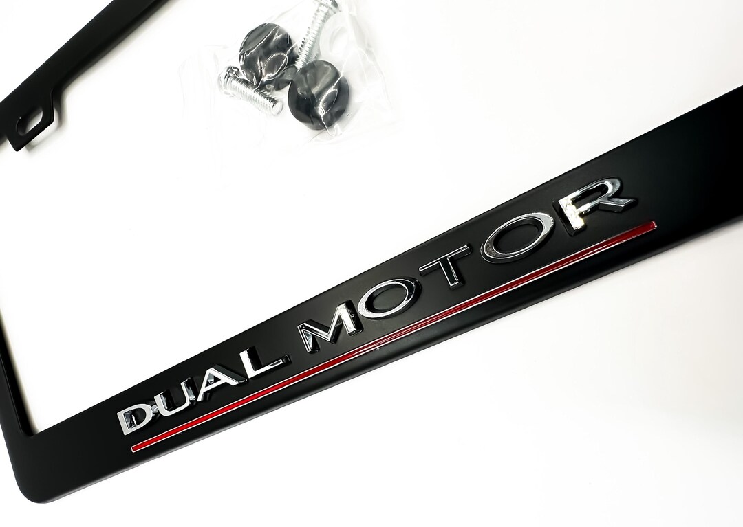 Tesla Dual Motor License Plate Frame, Satin Black Stainless Steel - Etsy