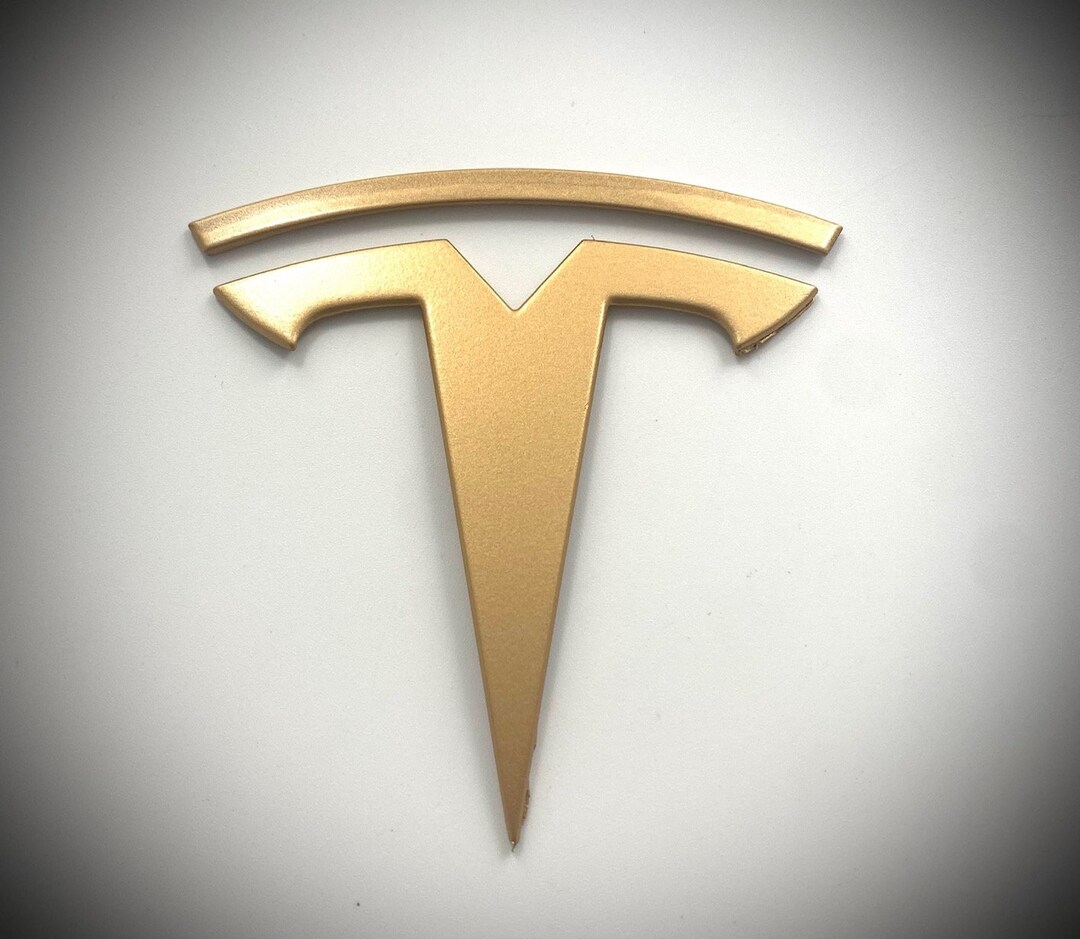 METALLIC GOLD OEM Spec Model Y Front "t" Badge Replacement Metal ...