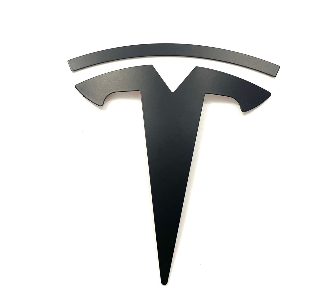 Model S FRONT "t" Badge OVERLAY Metal Emblem (satin Matte Black) - Etsy