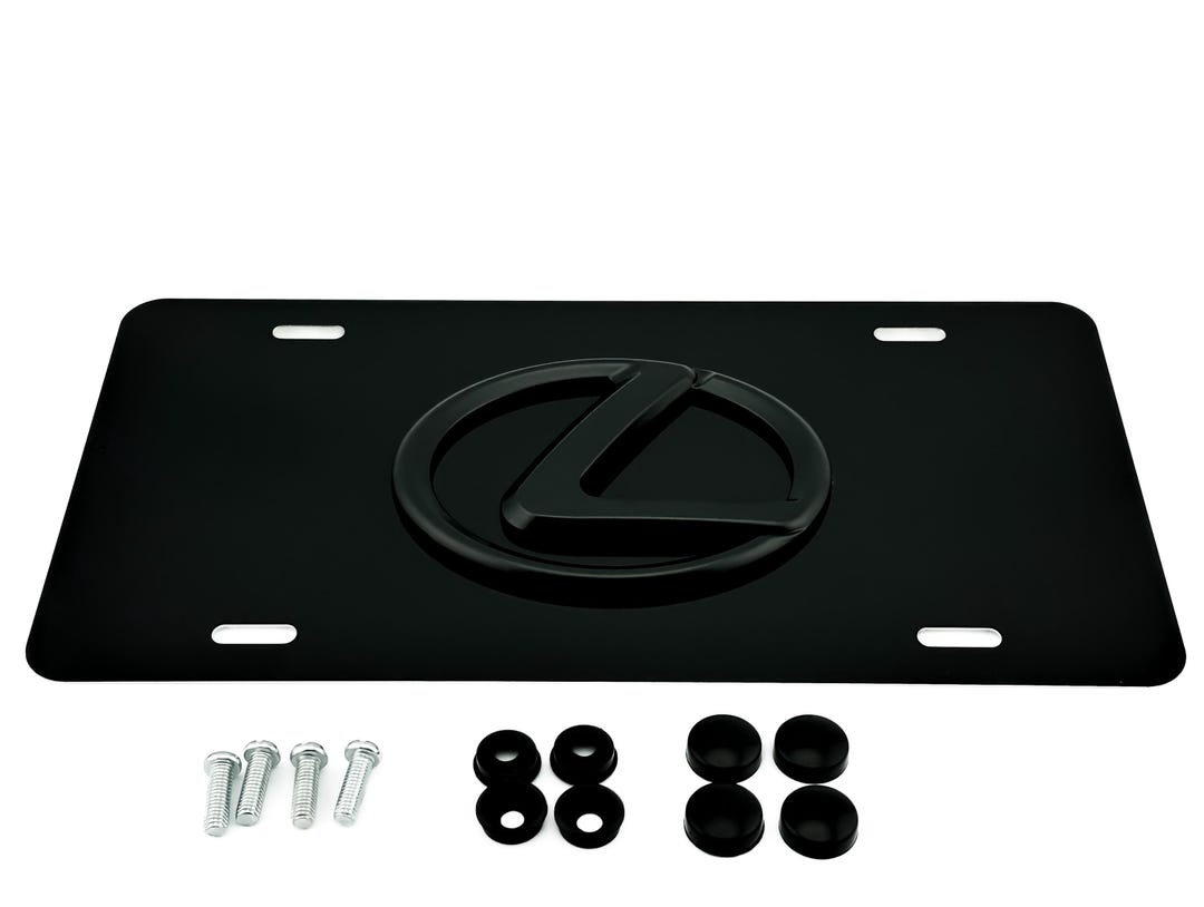 FRONT VANITY Logo License Plate With Emblem Badge for LEXUS (black Logo ...
