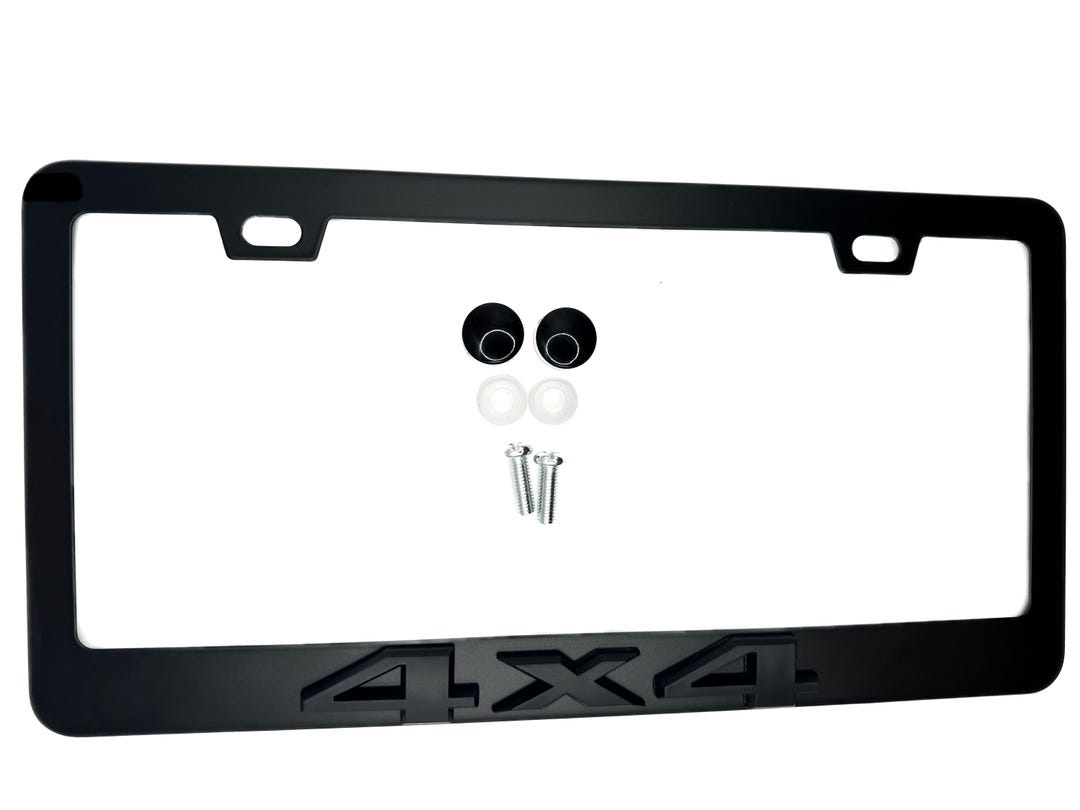 Satin Black Stainless Steel 4x4 License Plate Frame - Etsy