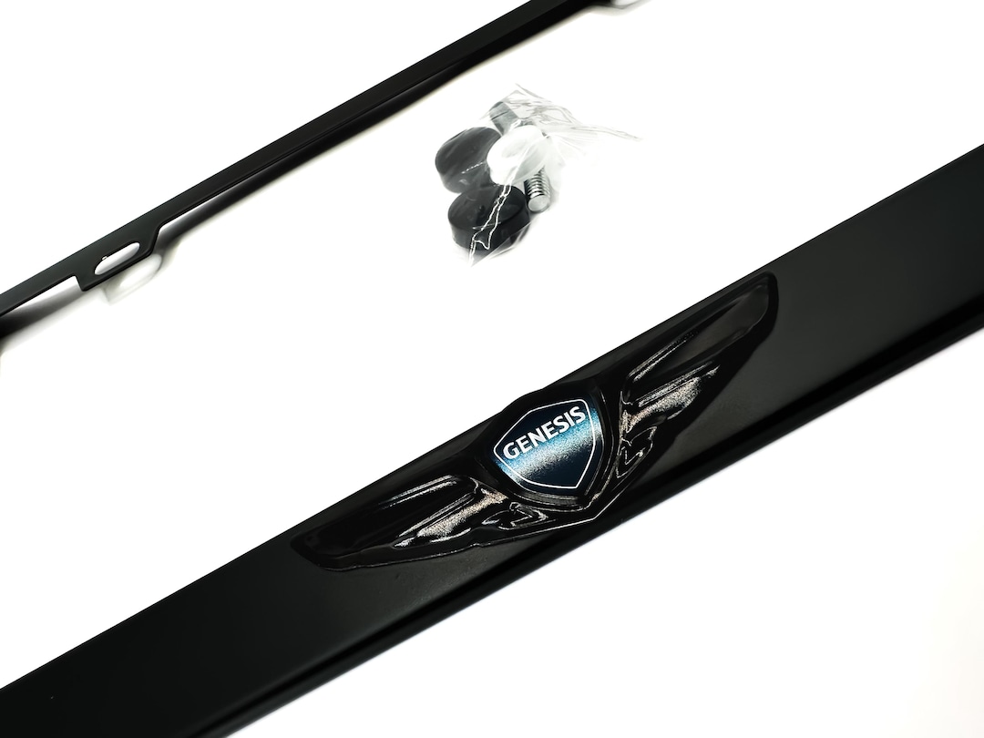 Genesis Wing Satin Black License Plate Frame Stainless Steel - Etsy