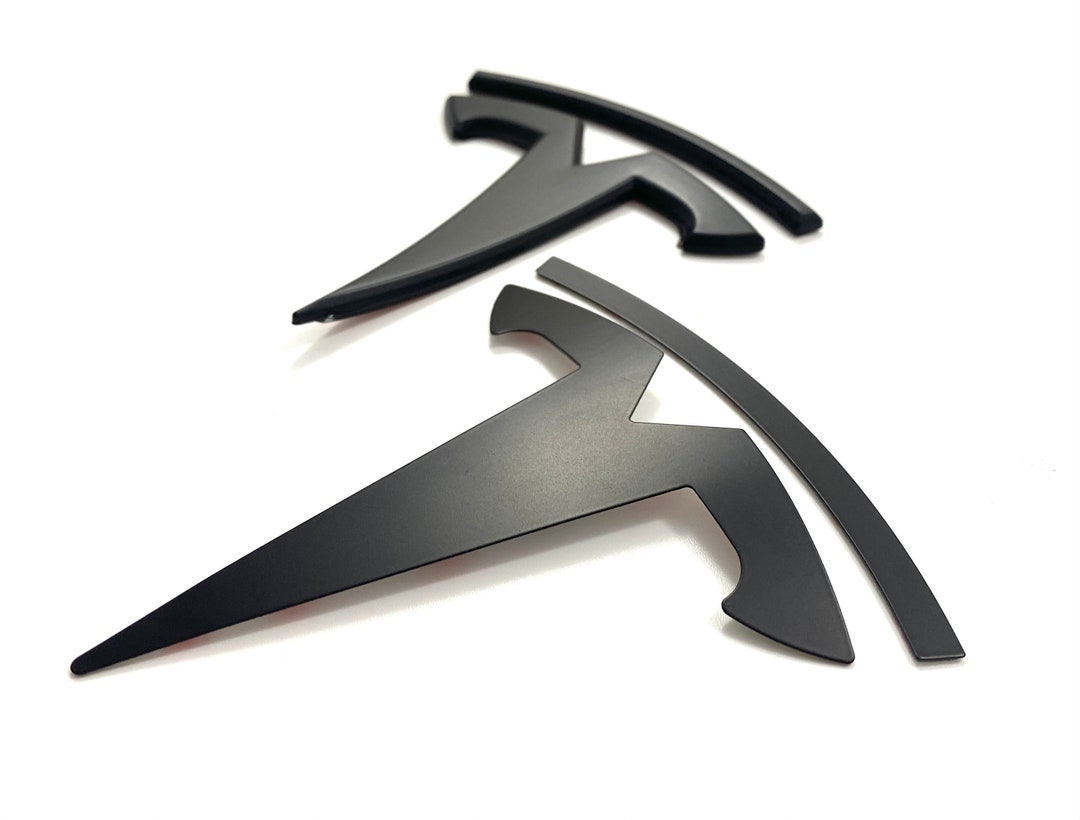 Model S FRONT / REAR SET 2pc "t" Badges Metal (satin Matte Black) - Etsy