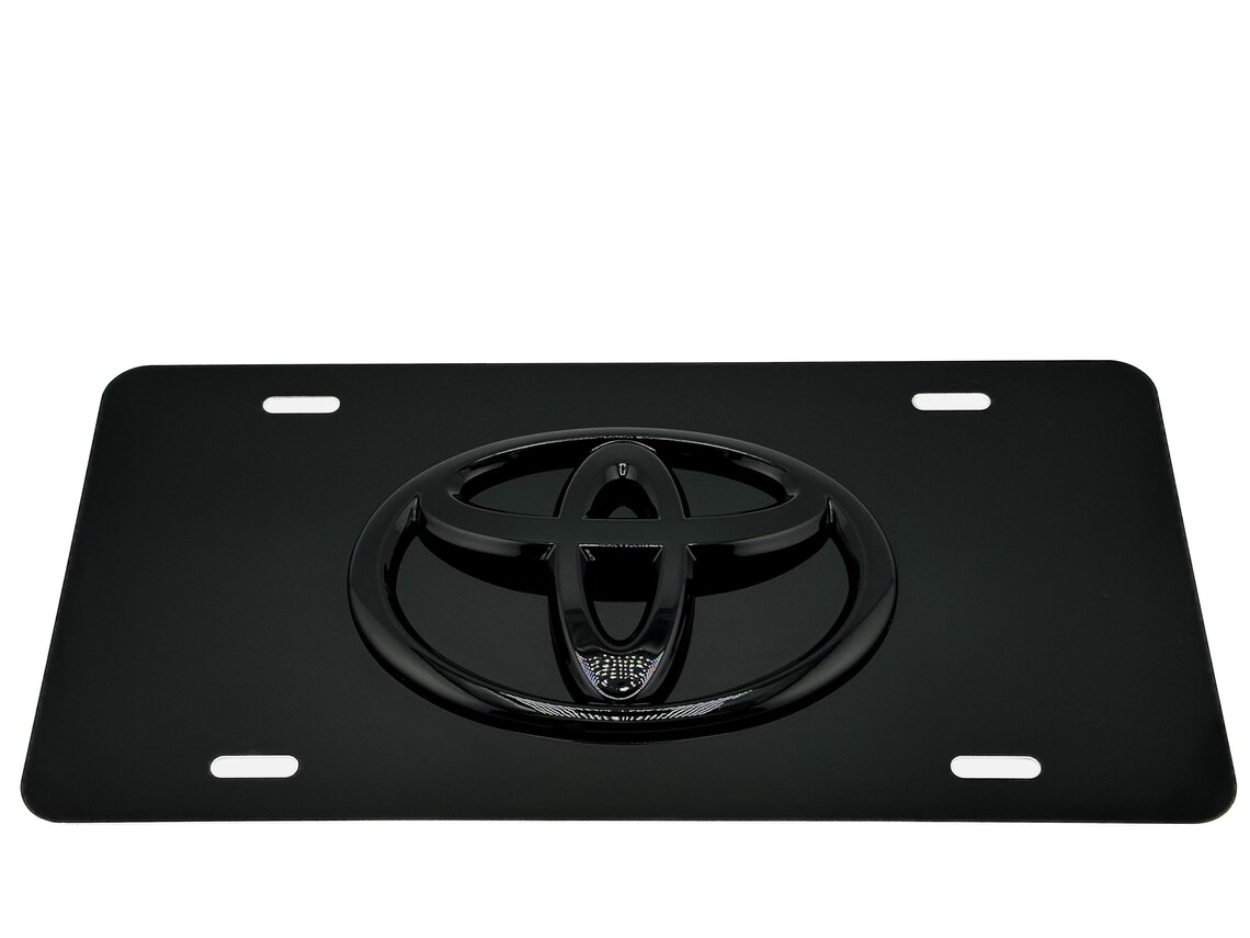 Black FRONT VANITY LOGO License Plate With Emblem Badge for Toyota ...