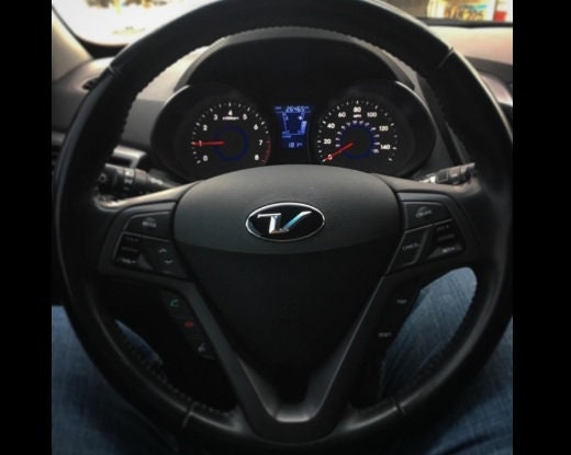 V Logo Steering Wheel Emblem Overlay FOR the Veloster matte | Etsy