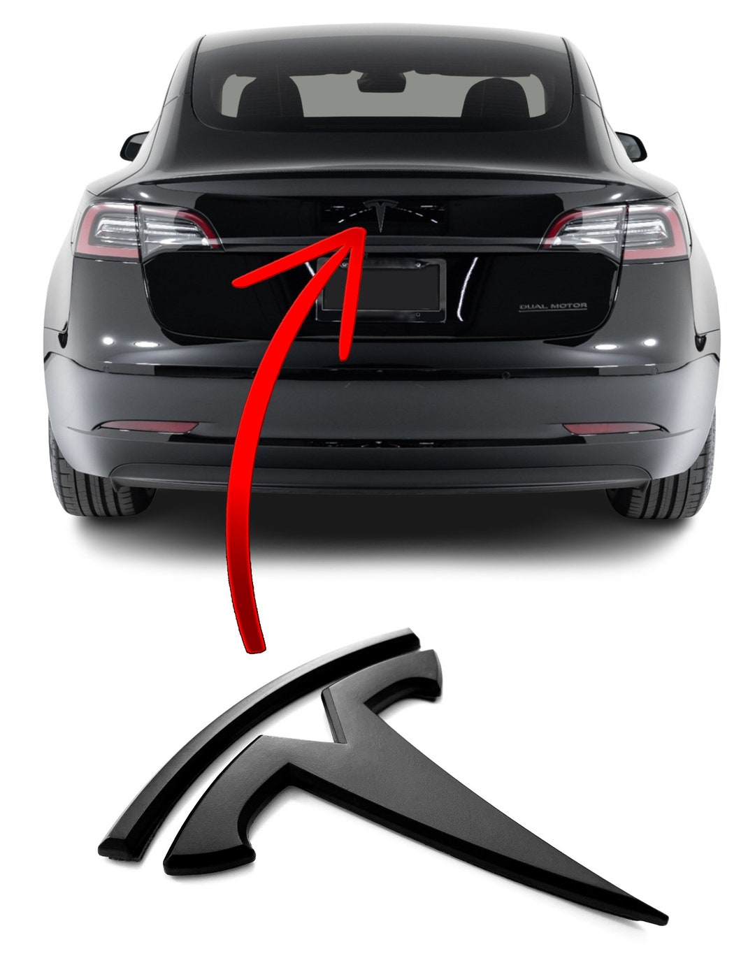 PREMIUM ~GLOSS RED~ Model 3 Rear "t" Badge Emblem Replacement Metal - Etsy