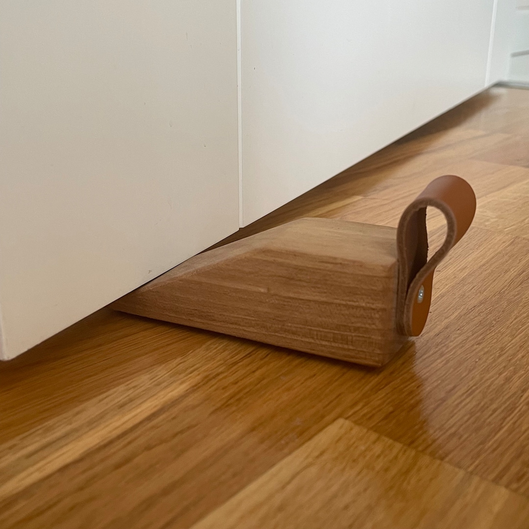 Leather Wood Door Stopper / Wood Door Stopper / Door Stop / Block Door ...
