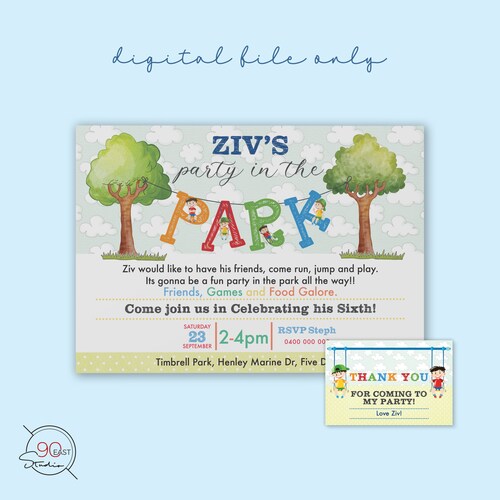 Playground Birthday Invitation EDITABLE Park Party - Etsy