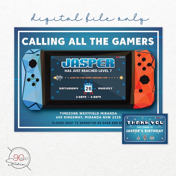 Nintendo Switch Invitation - Etsy