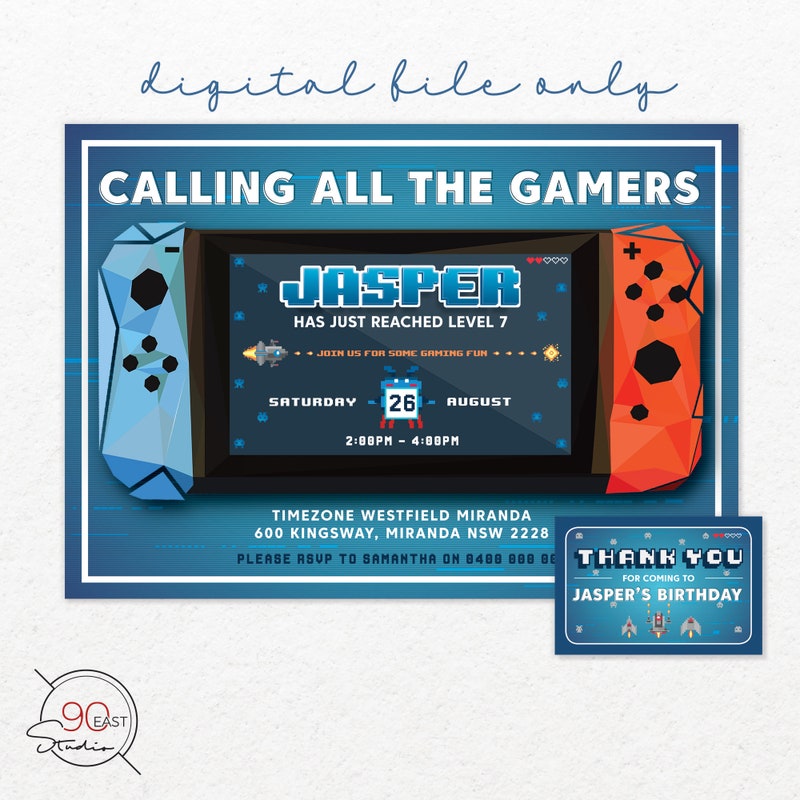 Nintendo Invitation - Etsy