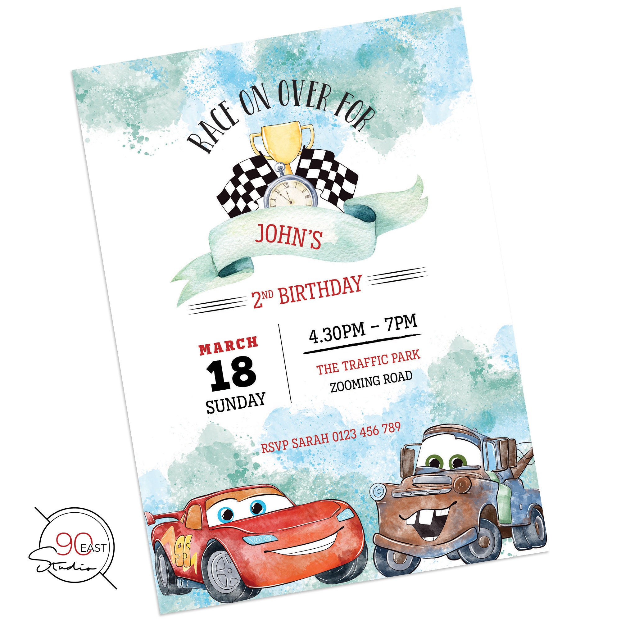 Cars Birthday Invitation Cars 2 Mcqueen Mater Invitation - Etsy