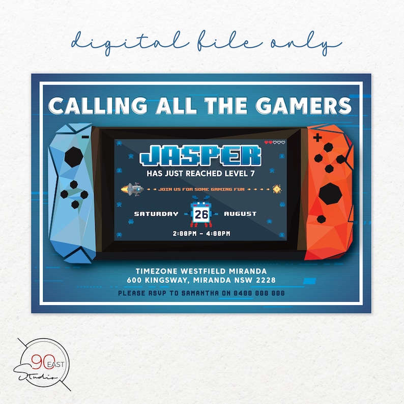 Video Game Birthday Invitation Gamer Invitation Video Game Party ...