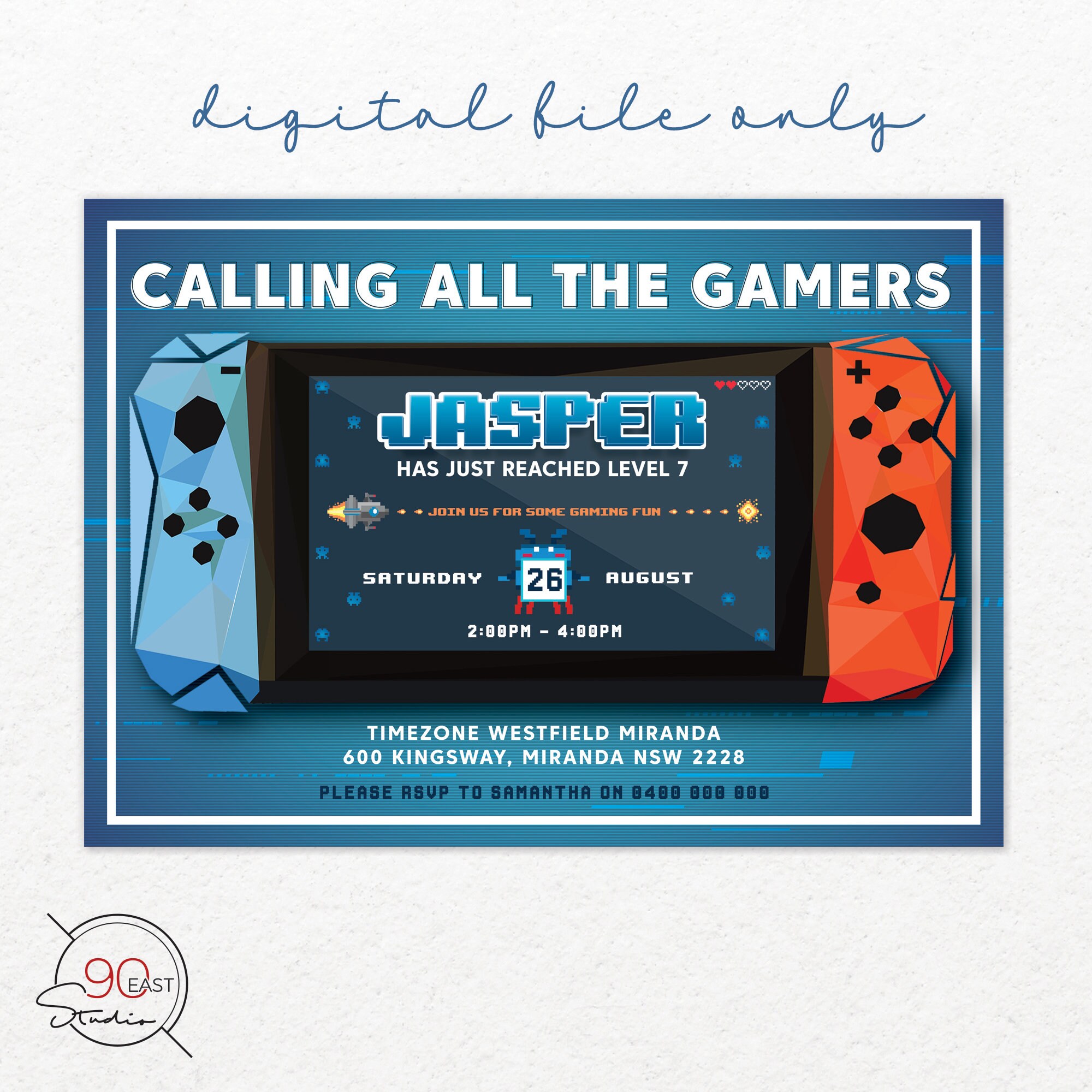Video Game Birthday Invitation Gamer Invitation Video Game Party ...