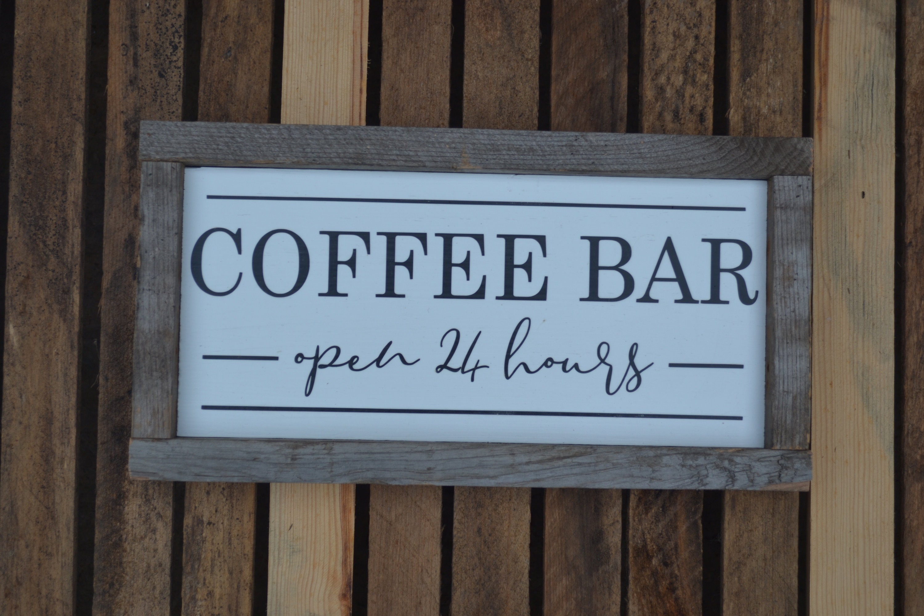 Cranberry Crate Coffee Bar Sign Rustic Coffee Bar Open 24 Hours Coffee ...