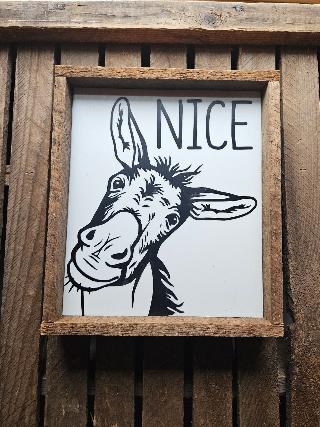 Nice Ass Bathroom Sign Farm House Sign Donkey Owner Sign Funny Bathroom ...