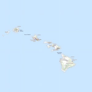 High Resolution Hawaii Outline and Topographic Map - Etsy