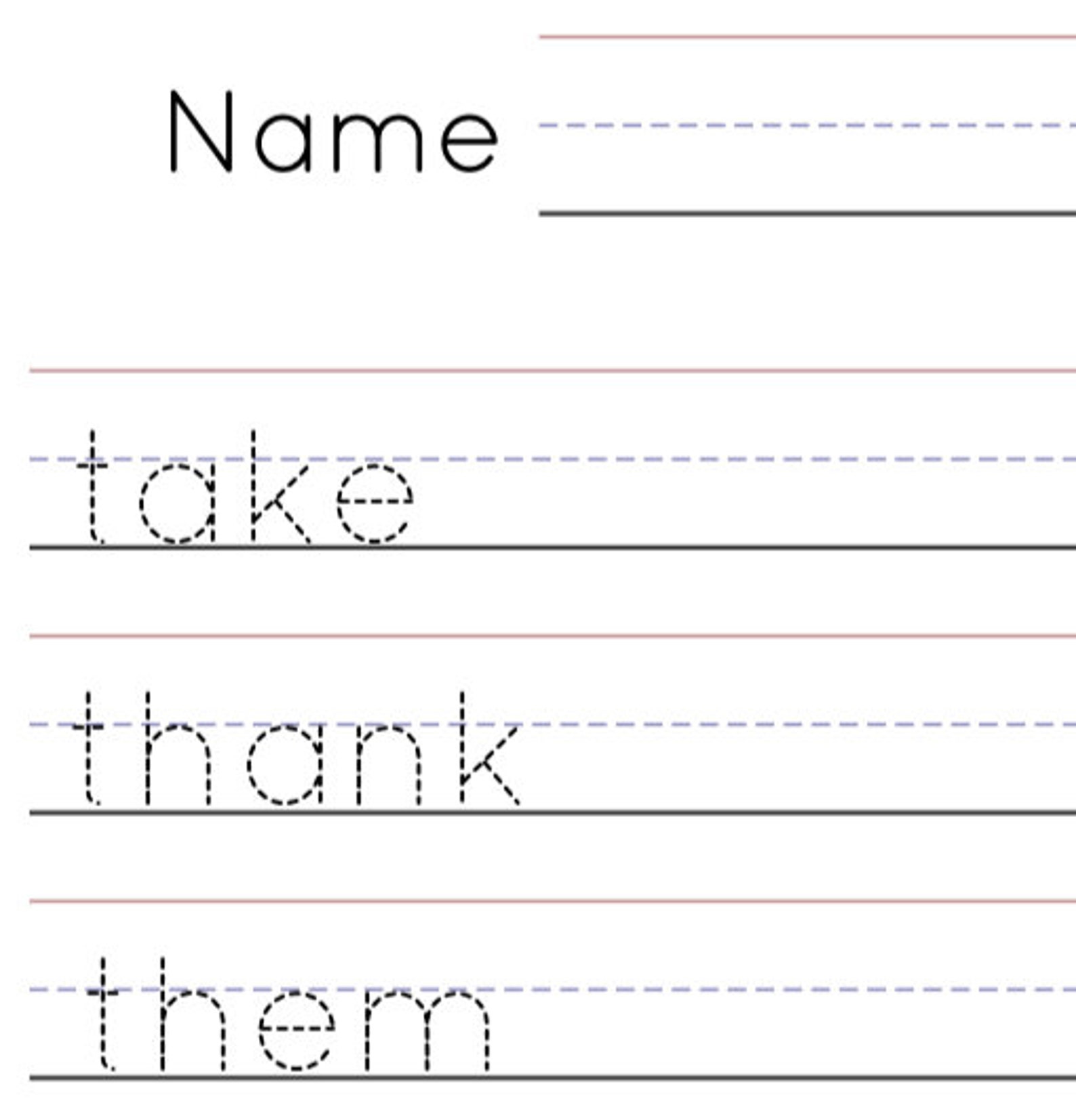First Grade Sight Word Handwriting Practice - Etsy